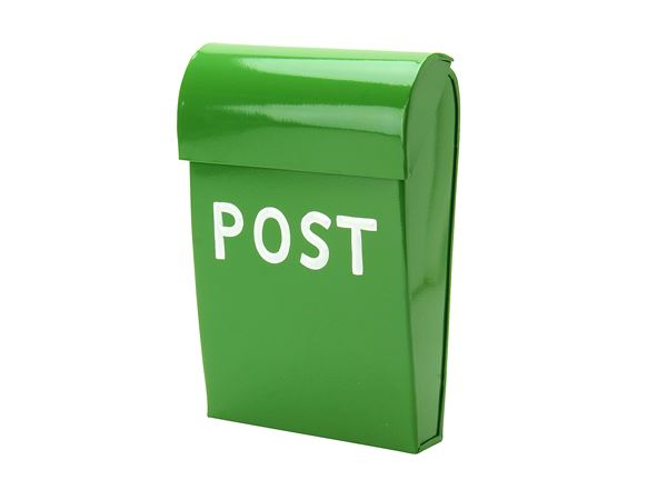 Grøn mini postkasse i flot design. Find farverige postkasser hos Notre ...